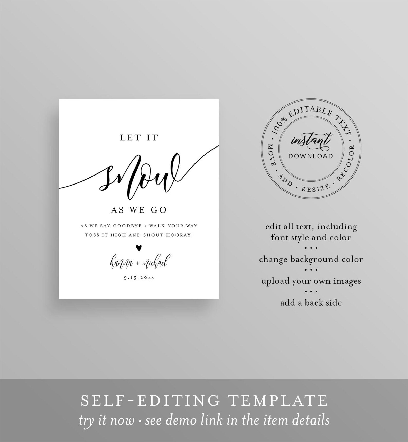 Let It Snow Send off Sign Snow Confetti Wedding Sendoff - Etsy