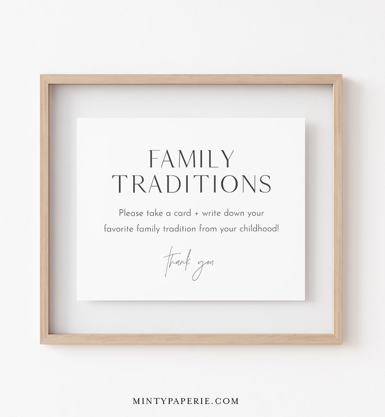 Family Traditions Sign and Card Baby Shower Share a Memory - Etsy