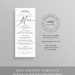 Calligraphy Menu Card Template Modern Minimalist Wedding - Etsy