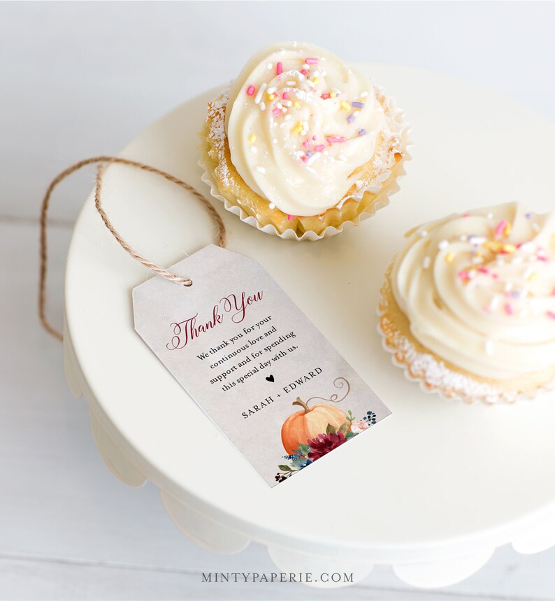 Pumpkin Favor Tag Template Thank You Tag Fall Bridal Shower | Etsy