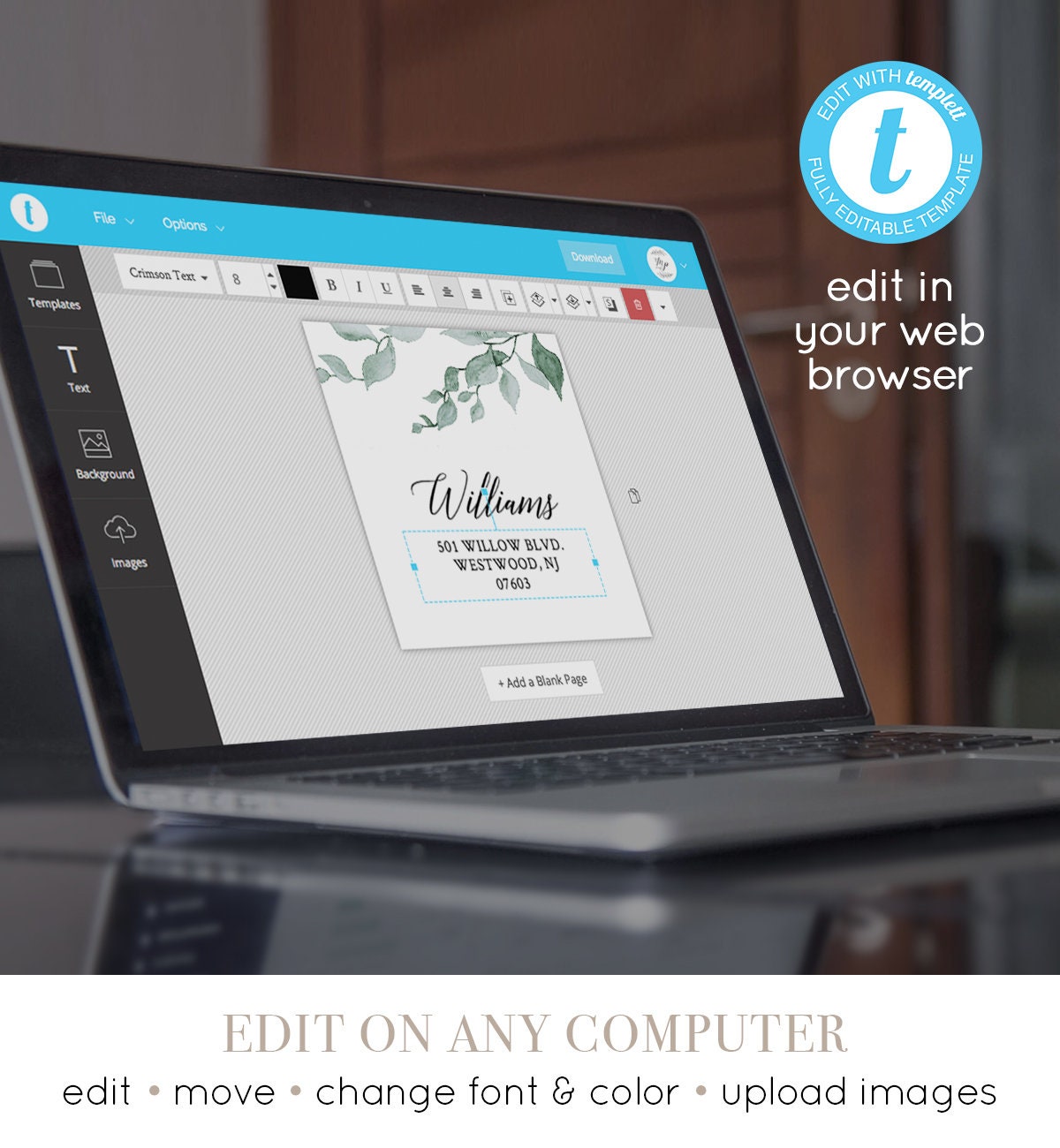 Envelope Label Template Printable Return Address Sticker | Etsy