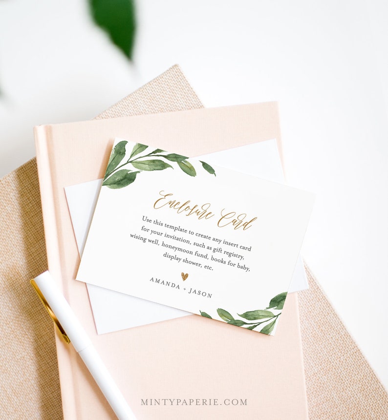 Enclosure Card Template Create Any Insert Card for Wedding - Etsy