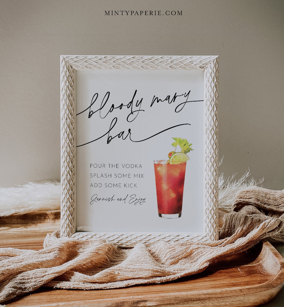 Bloody Mary Bar Sign, Bridal Shower, Wedding Bloody Mary Drink Sign ...