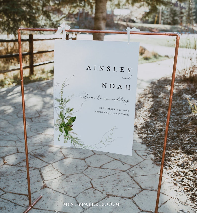 Modern Welcome Sign Printable Minimalist Wedding or Bridal - Etsy