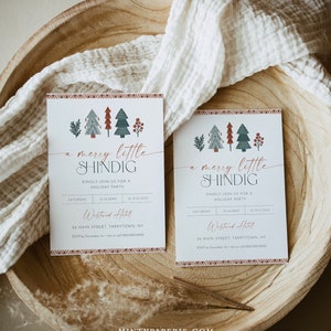 Bohemian Holiday Party Invitation, Printable Boho Christmas Party ...