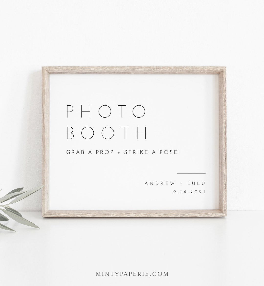 Photo Booth Sign, Printable Minimalist Wedding Photo Booth Props ...