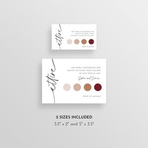 Wedding Attire Card, Info Card, Guest Attire Insert, Dress Code ...