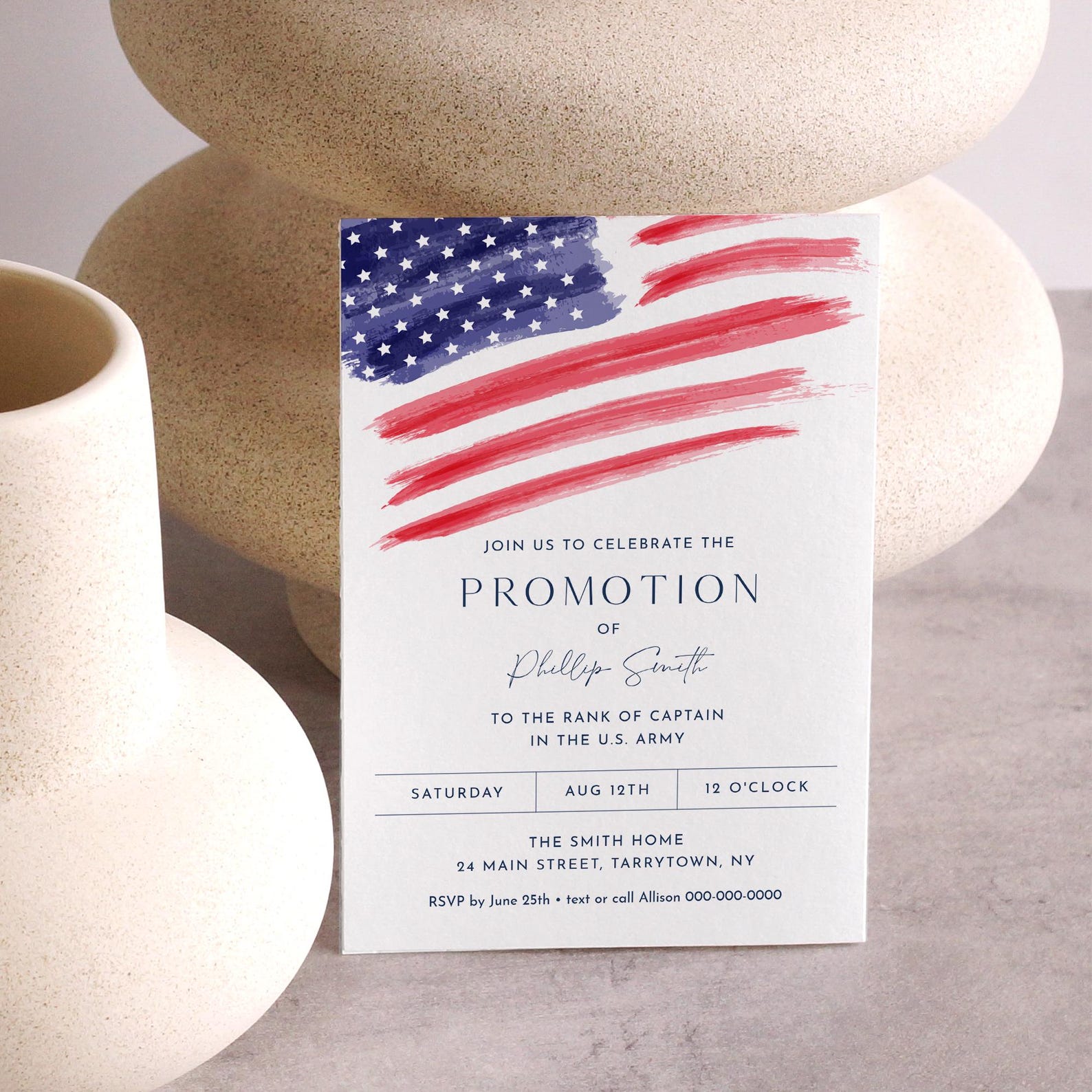 Military Promotion Party Invitation, Printable Army, Marine, Air Force ...