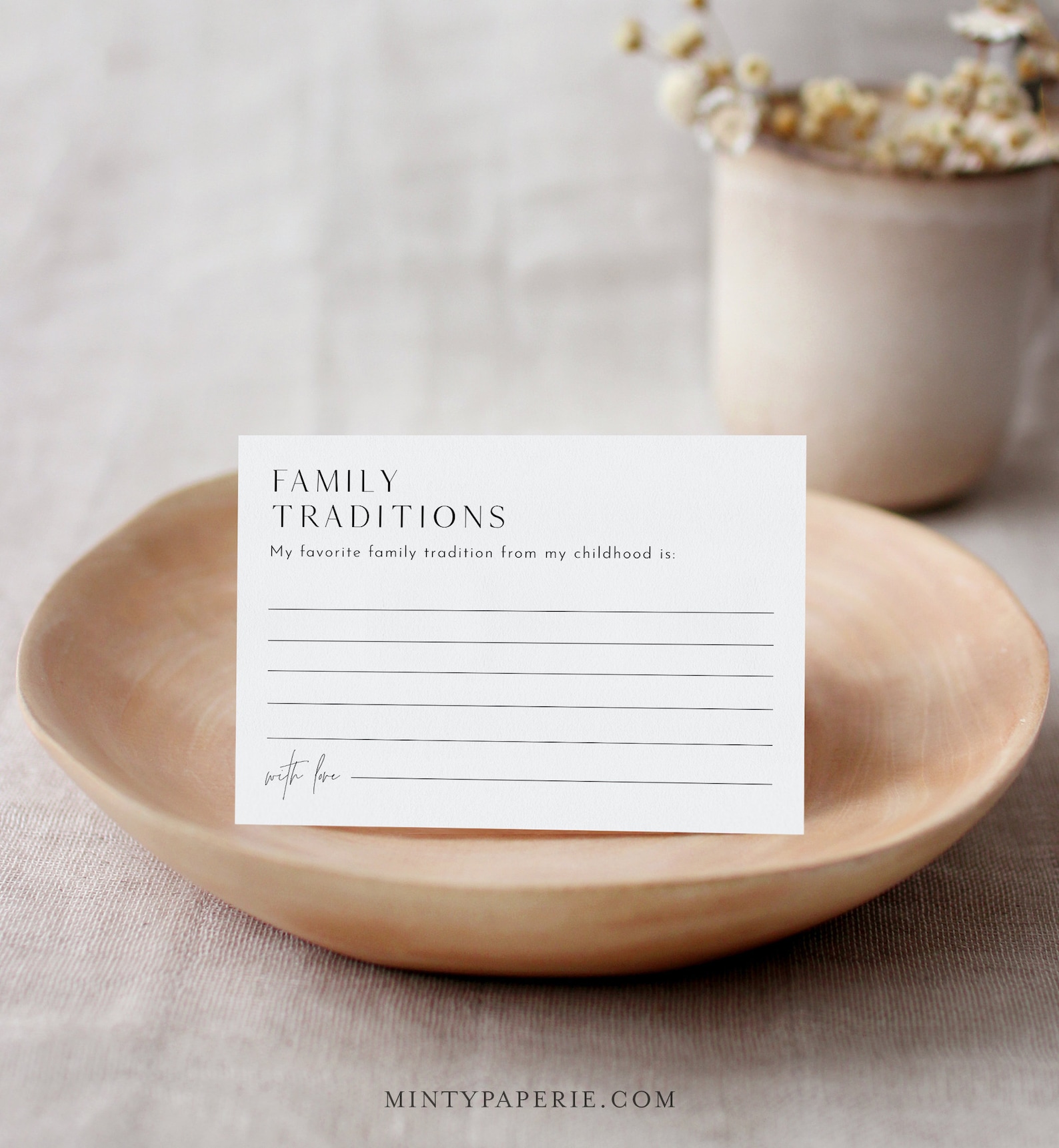 Family Traditions Sign and Card, Baby Shower, Share a Memory, Childhood ...