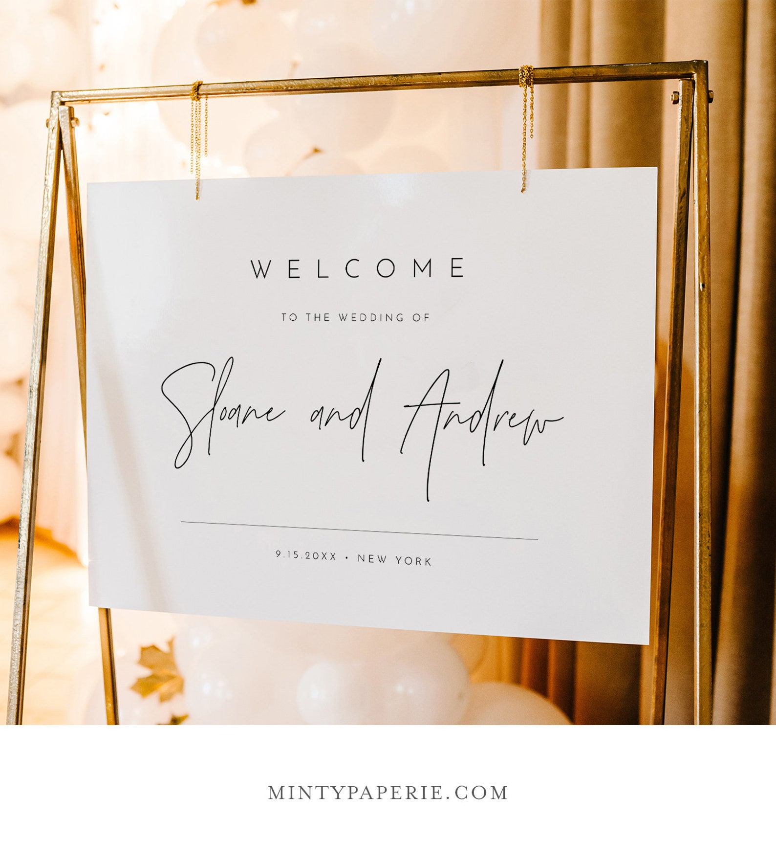 Minimalist Welcome Sign Printable Classic Modern Wedding or - Etsy