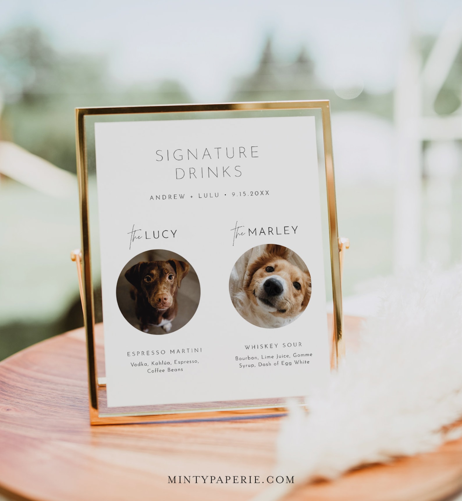 Pet Signature Drink Sign Dog Signature Cocktail 2 Photos - Etsy