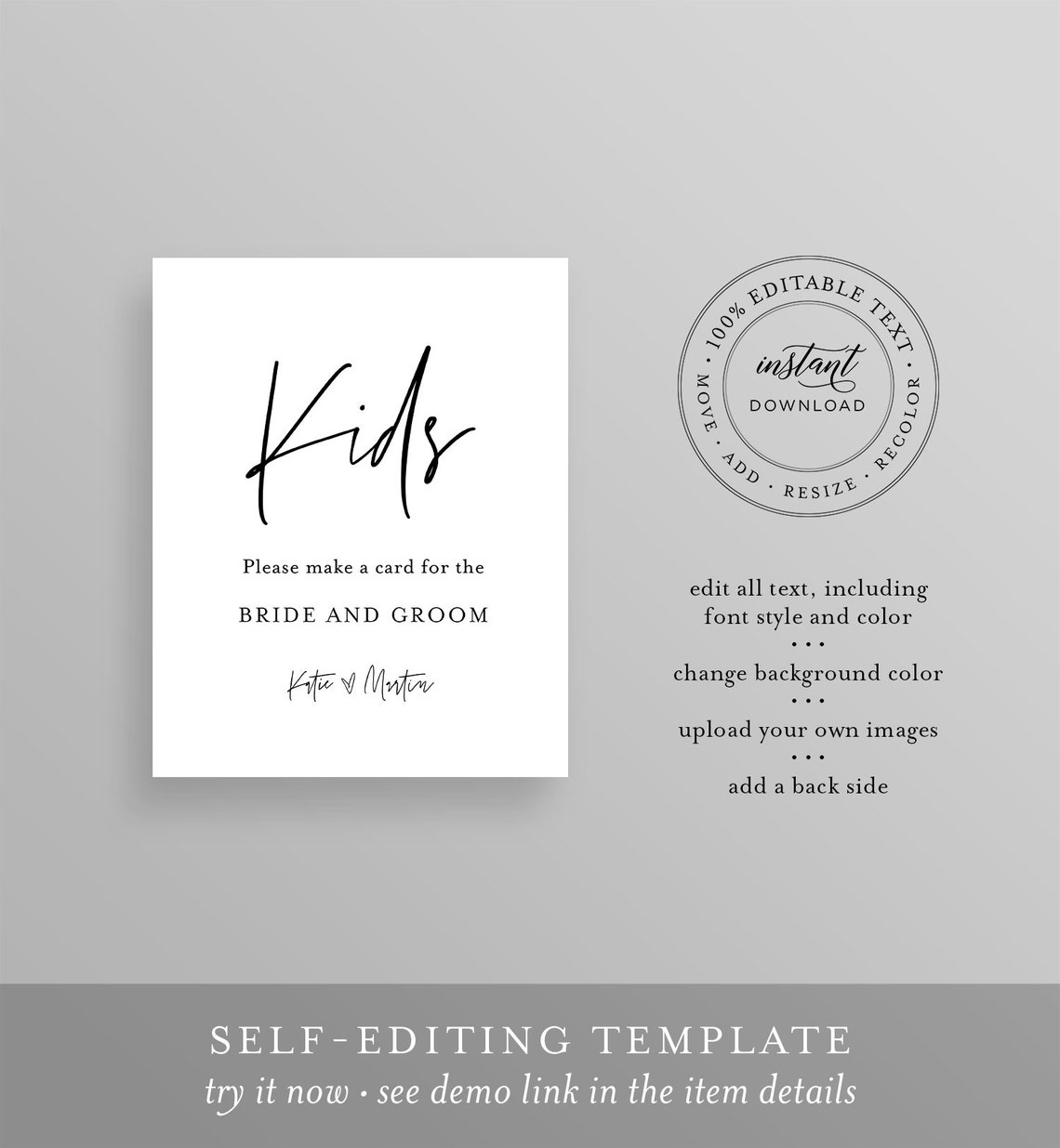 Kids Make a Card for the Bride and Groom Sign Wedding Kids - Etsy