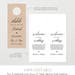Door Hanger Template, Wedding Welcome Letter / Note, Printable Do Not ...