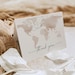 Travel Thank You Folded Card Printable, World Map Wedding / Bridal ...