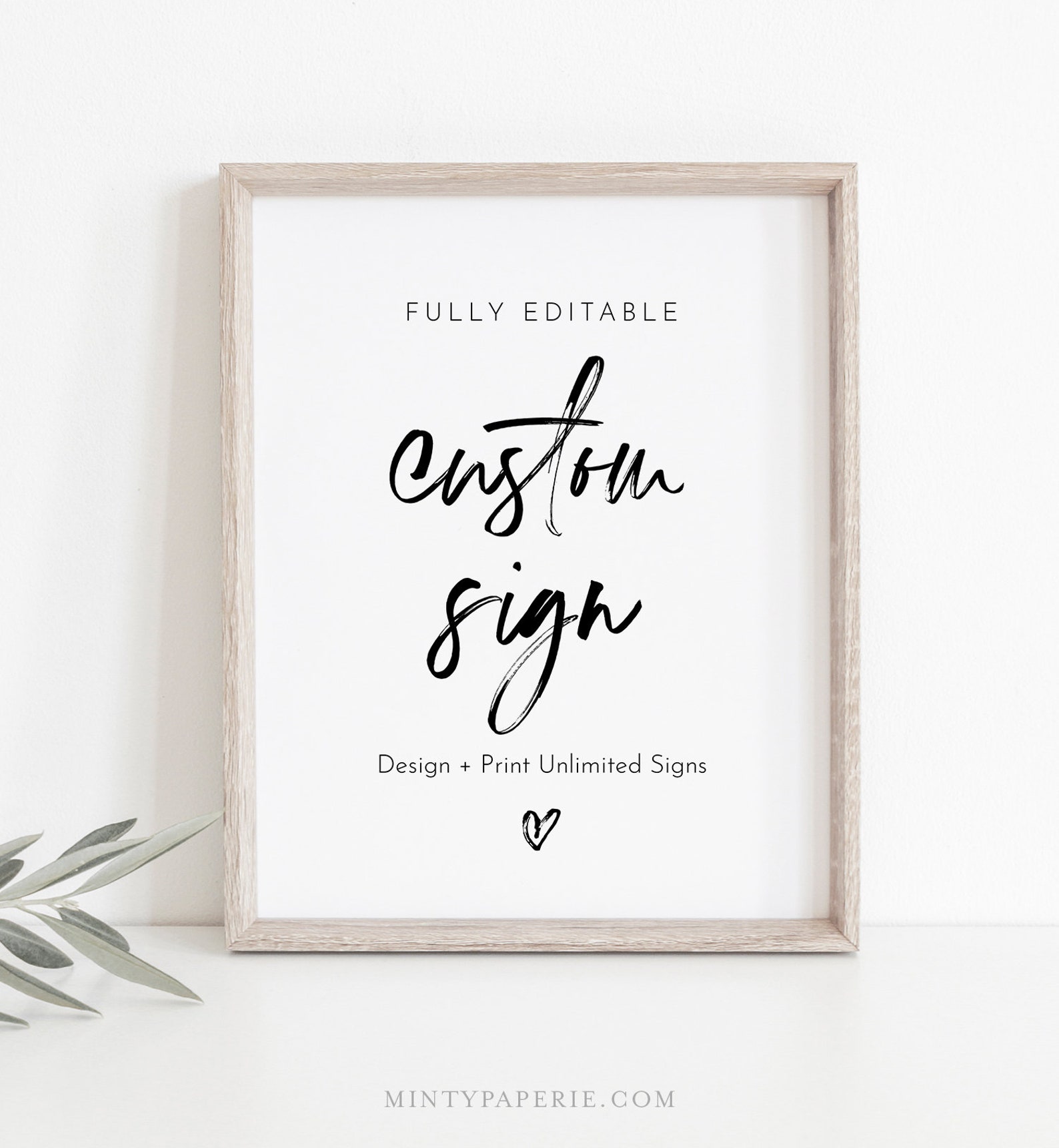 Handwritten Script Custom Sign Template Minimalist Wedding or - Etsy