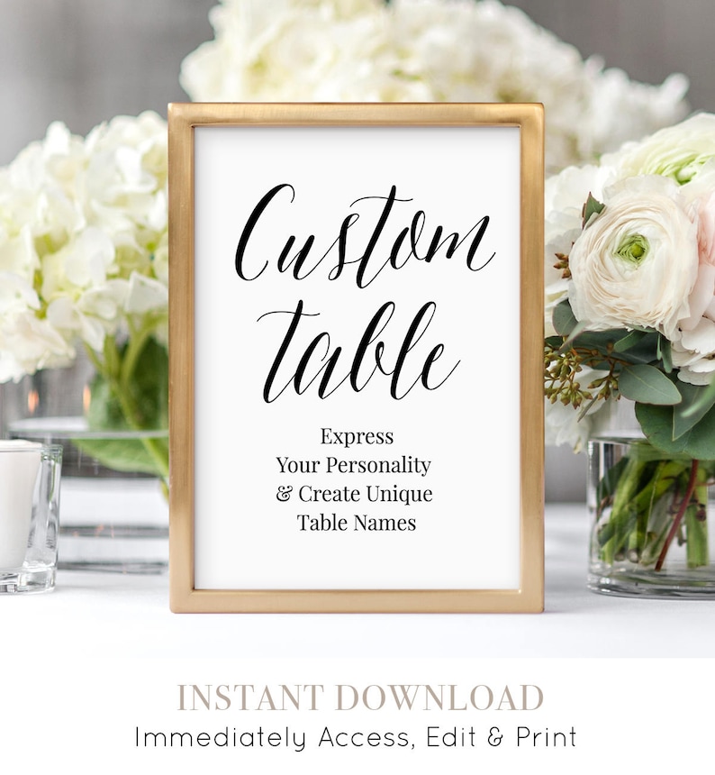 Personalized Table Cards Wedding Table Numbers Editable - Etsy