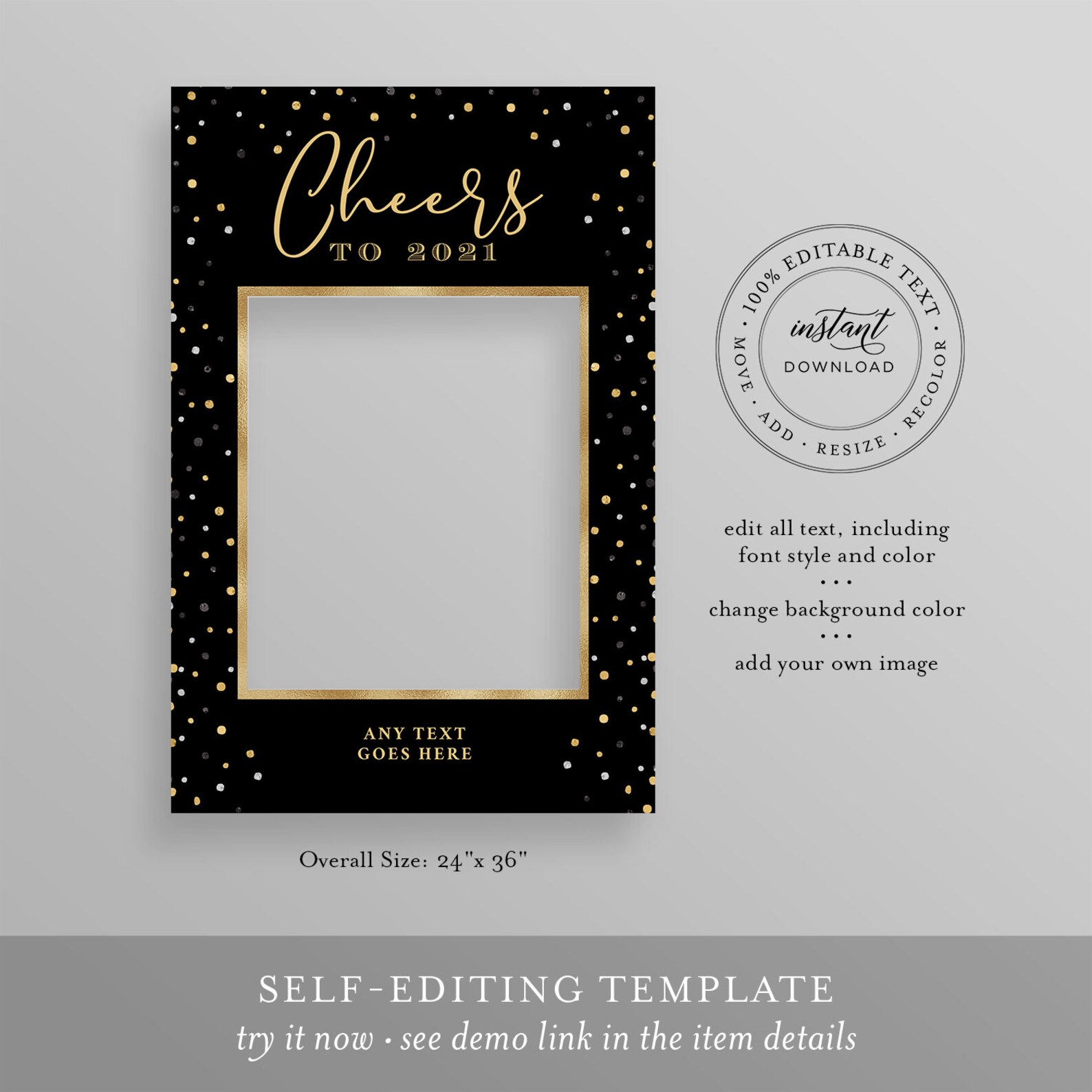 New Years Photo Frame NYE Photo Prop Sign New Years Party | Etsy