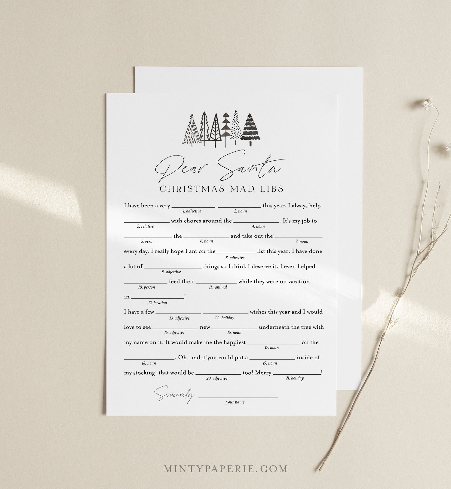 Christmas Mad Libs Holiday Party Game Printable Funny | Etsy