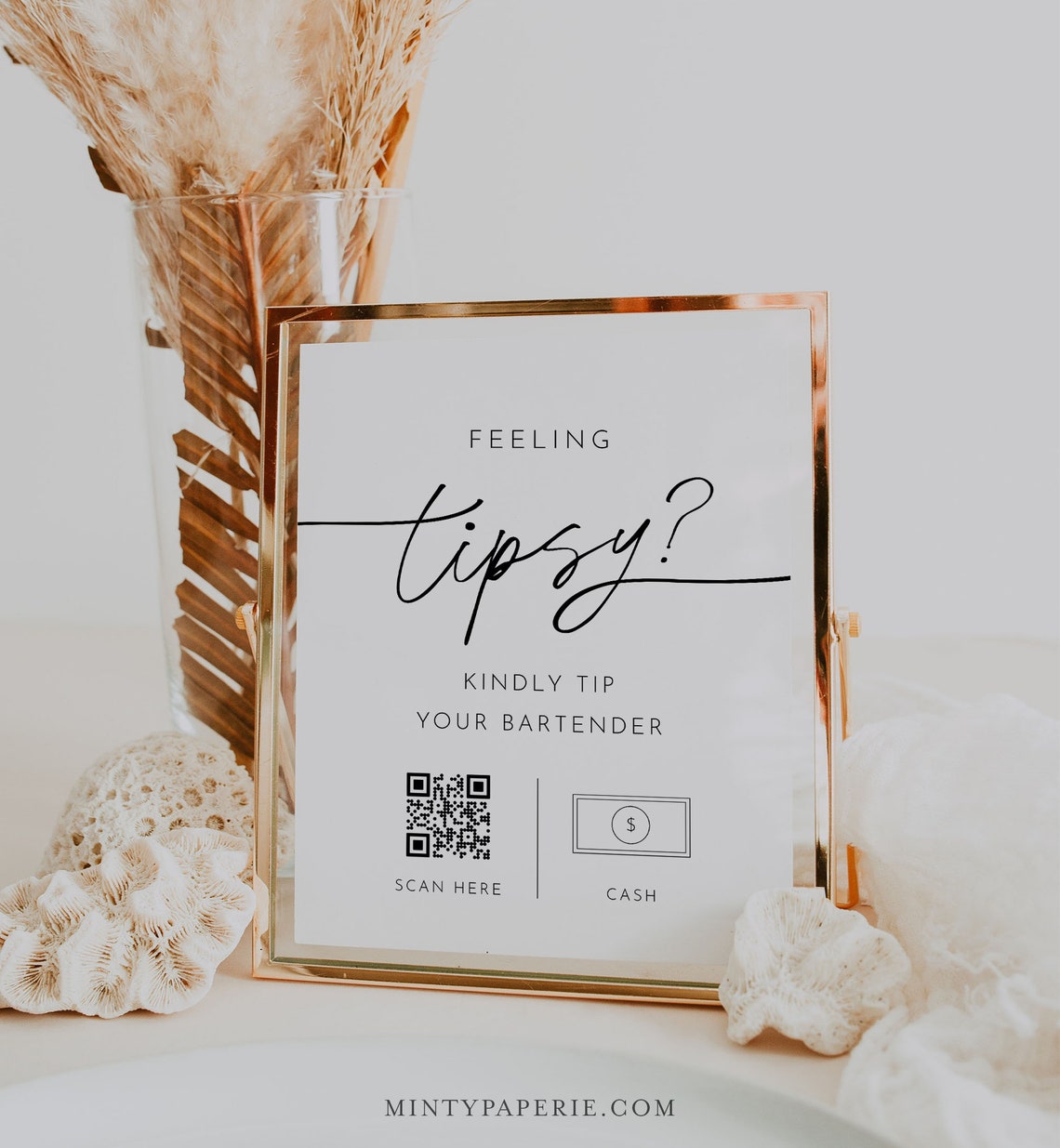 Tip Your Bartender Sign, Feeling Tipsy, Venmo Tip Sign, Wedding Bar Tip ...
