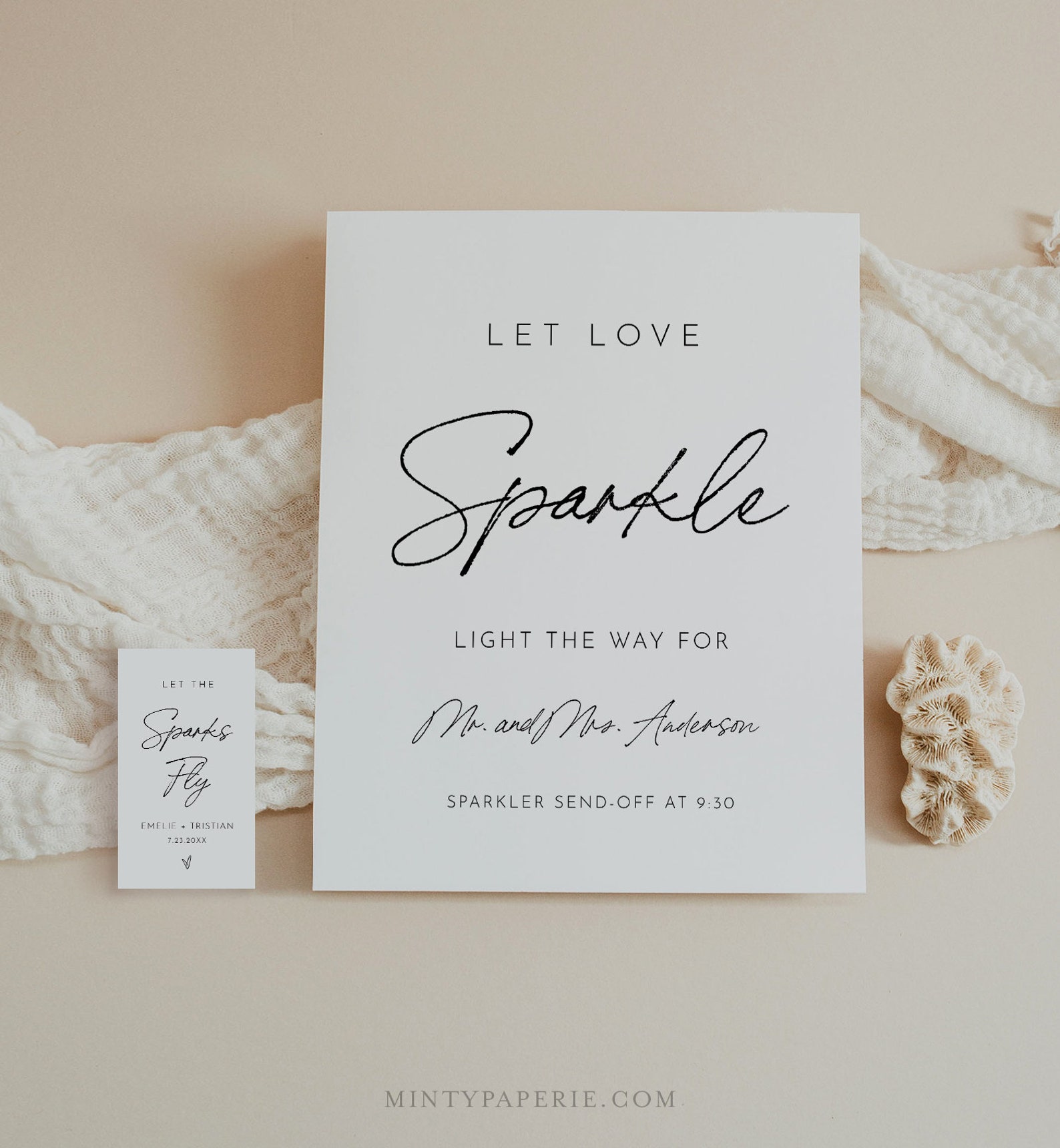 Sparkler Send off Sign and Tag Modern Minimalist Wedding - Etsy