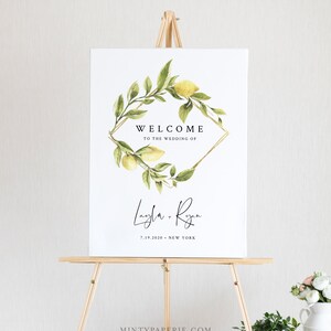 Lemon Welcome Sign Template, Wedding Sign, Citrus Lemon Bridal / Baby ...