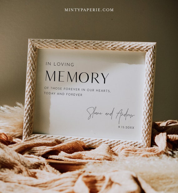 In Loving Memory Sign Instant Download Editable Text | Etsy