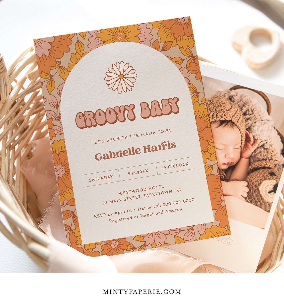 Groovy Baby Shower Invitation, Hippie, Retro, 70's Vibe Baby Shower ...