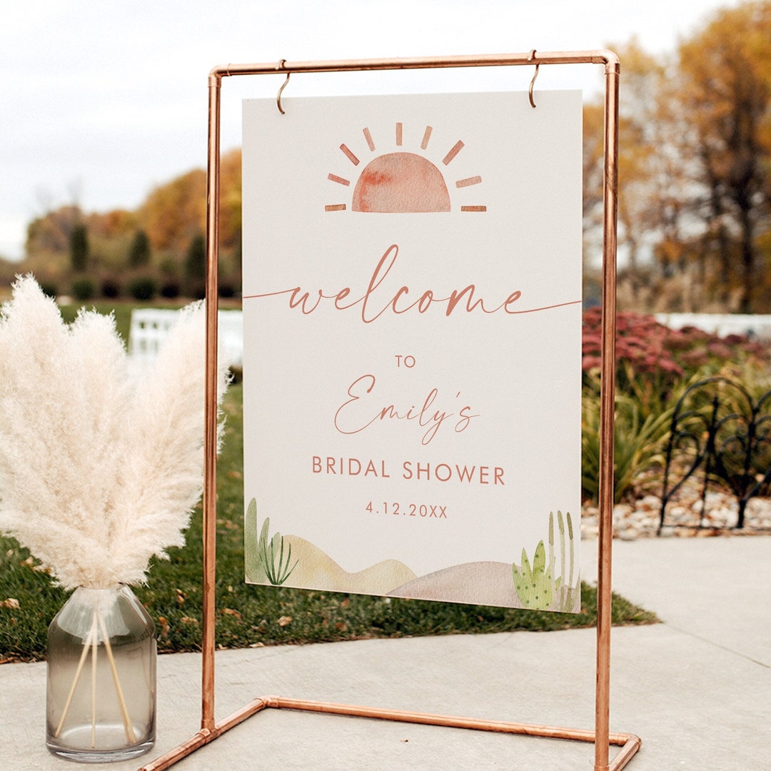 Boho Sun Welcome Sign Template, Printable Desert Birthday, Baby Shower ...