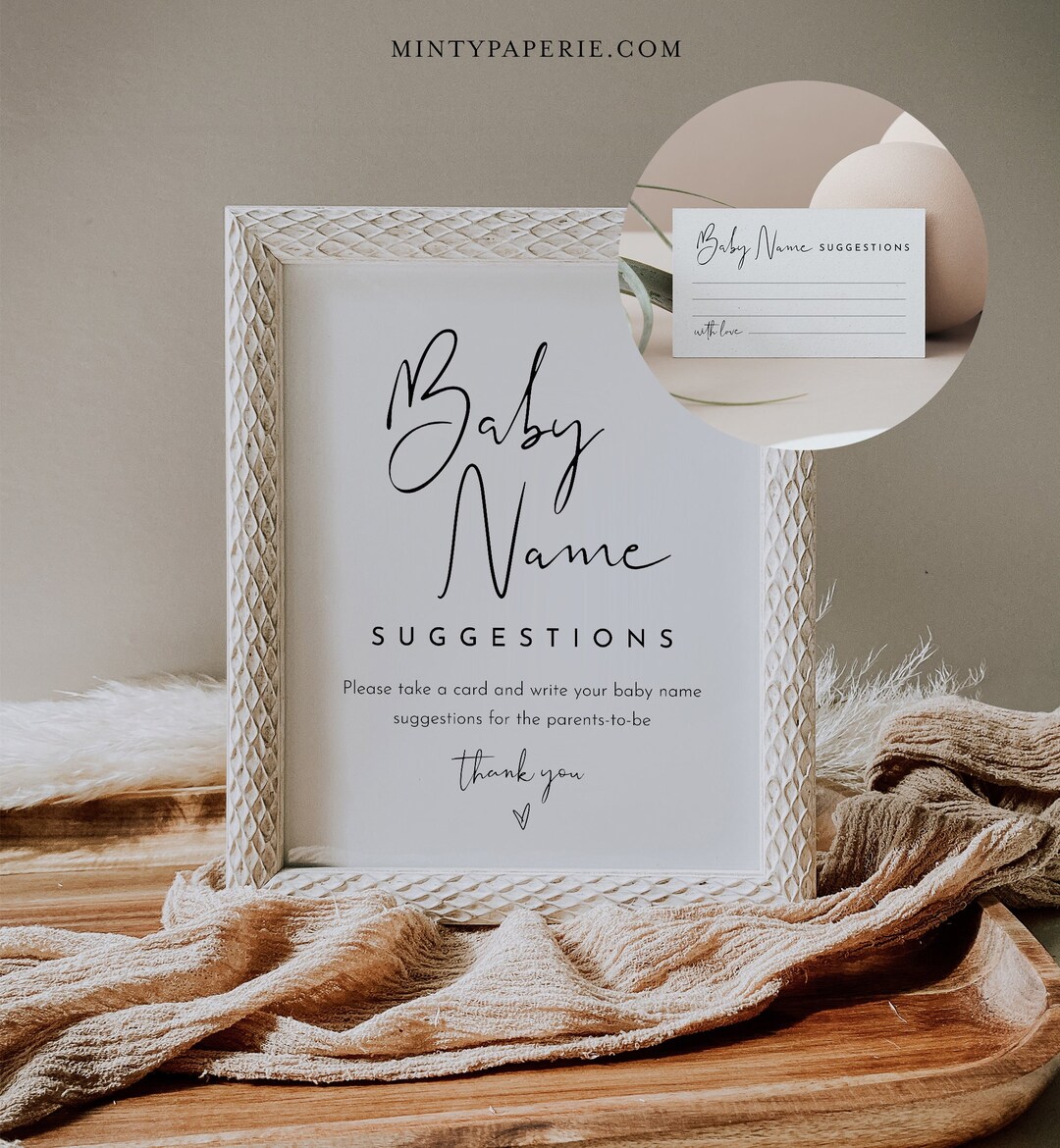 Baby Name Ideas, Baby Name Suggestions, Sign and Ticket, Printable ...