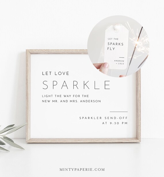 Sparkler Send off Sign and Tag INSTANT DOWNLOAD Editable - Etsy