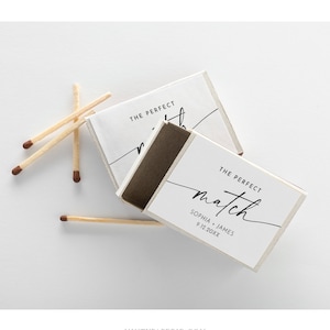 Minimalist Matchbox Label, the Perfect Match, Customized Wedding Favor ...