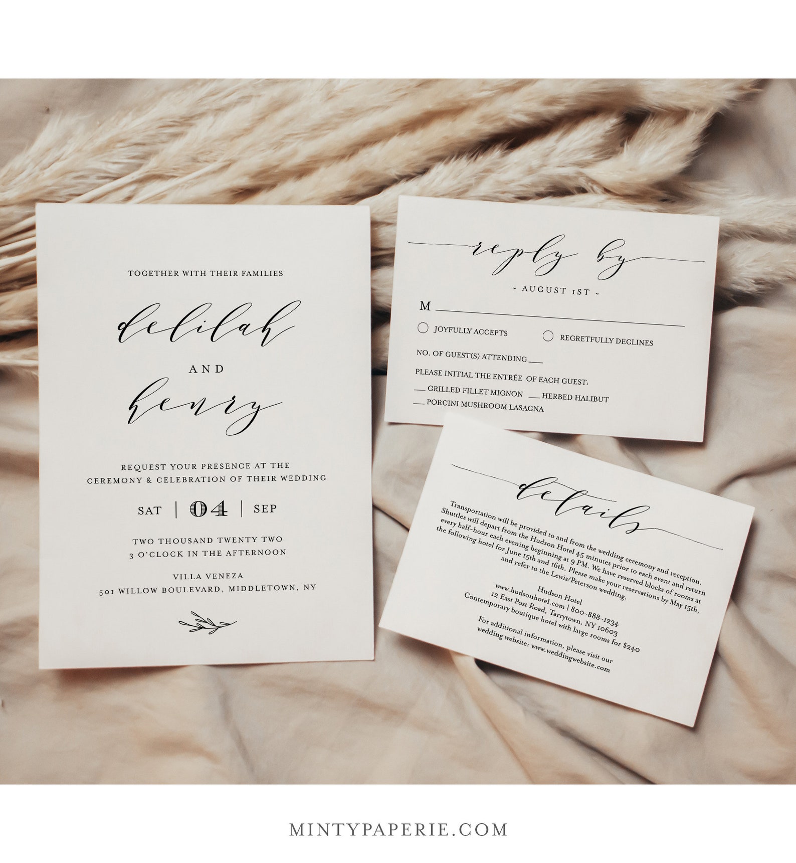 Wedding Invitation Template, Instant Download, Printable, 100% Editable ...