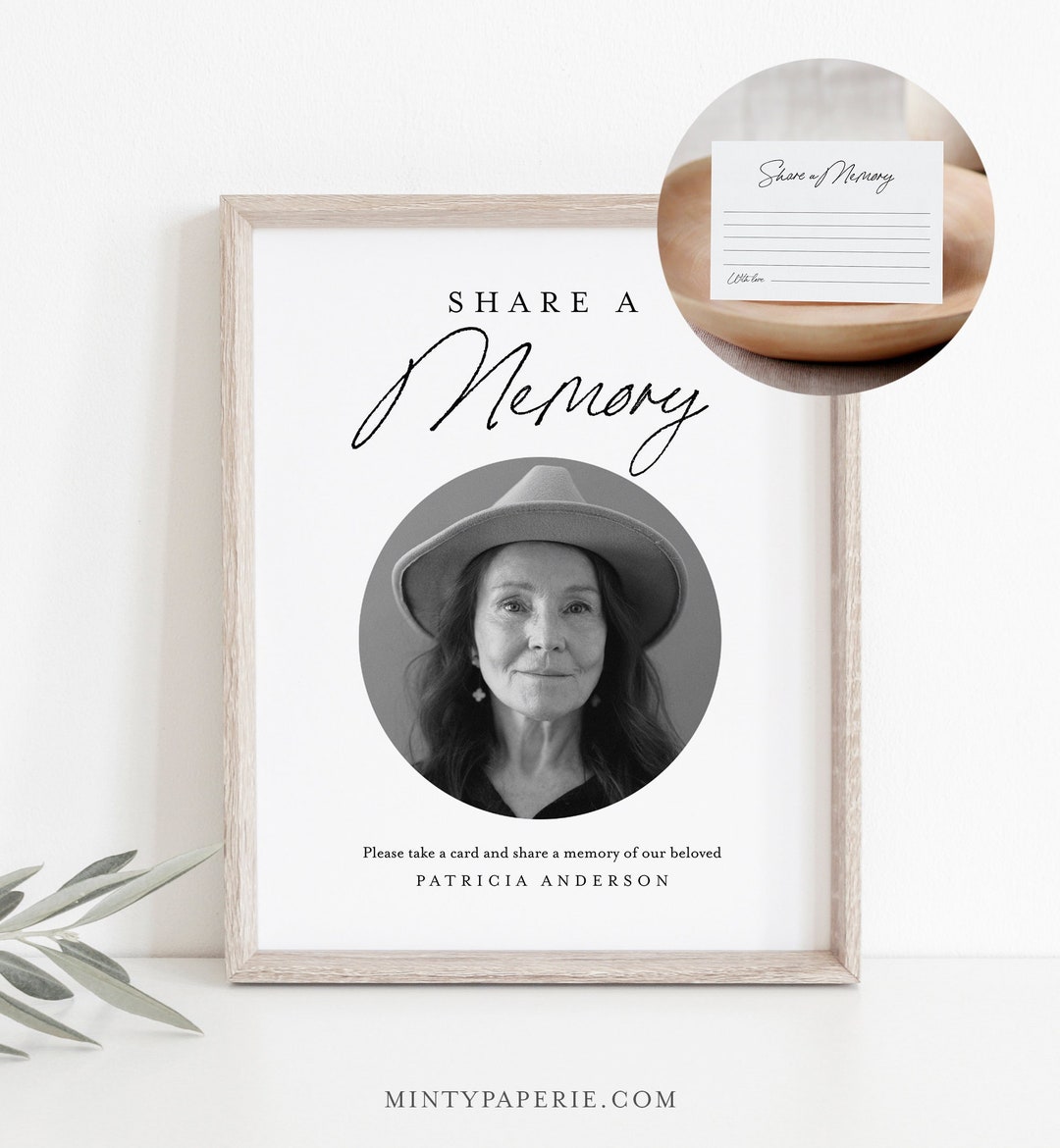 Share a Memory Sign and Card, Funeral Words of Love, Favorite Memory ...