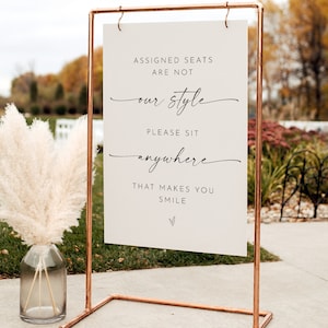 Open Seating Wedding Sign, Assigned Seats Not Our Style, Sit Anywhere ...