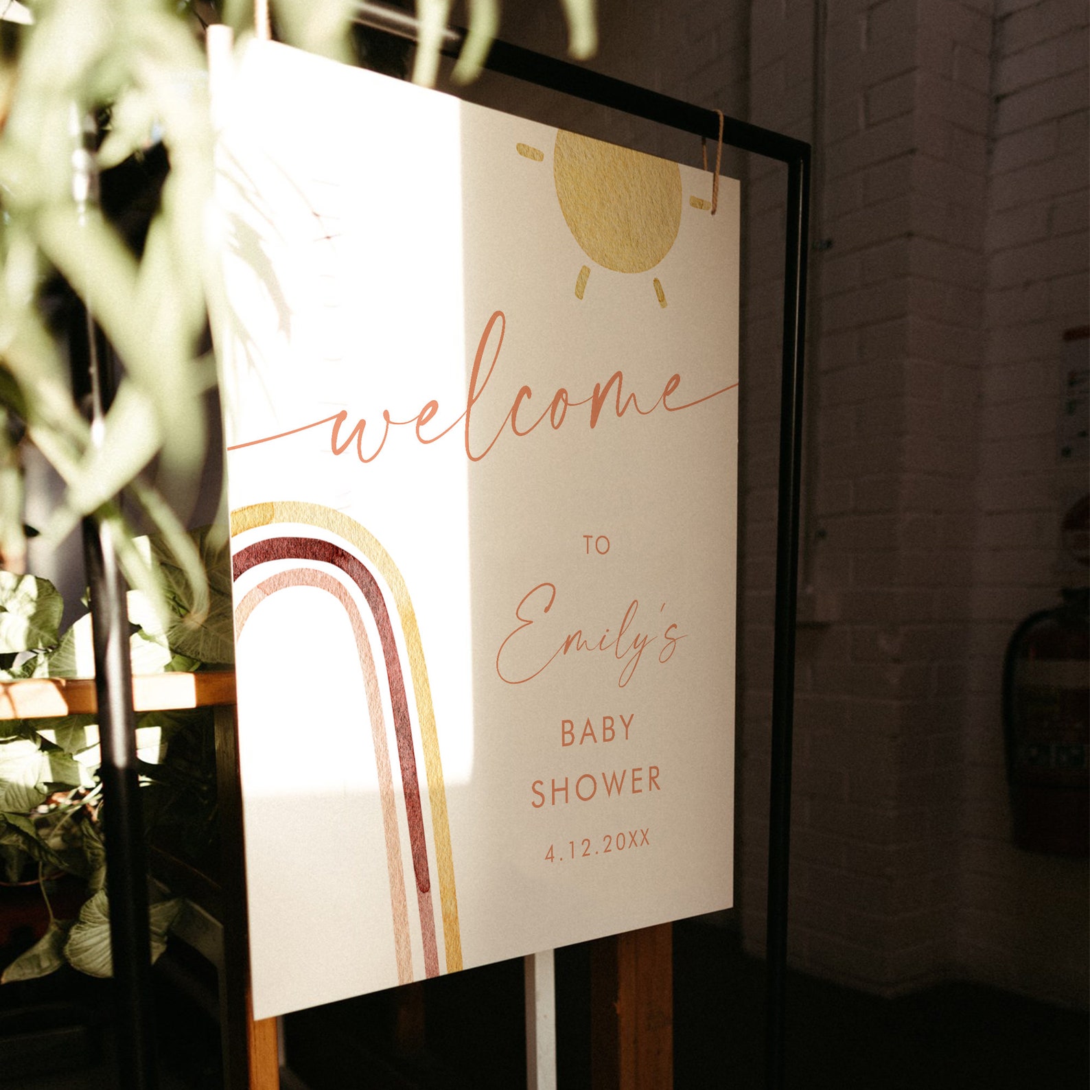 Boho Rainbow Welcome Sign Template, Printable Birthday, Baby Shower ...
