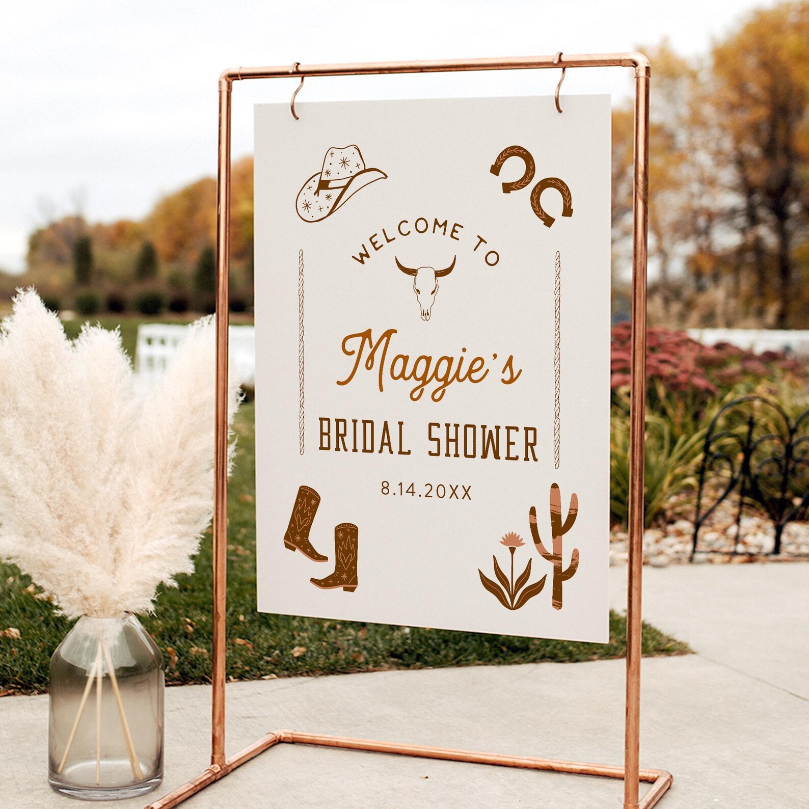 Western Bridal Shower Welcome Sign, Country Rodeo Bridal Poster ...