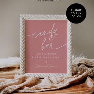 Candy Bar Sign, Love is Sweet Take a Treat, Minimal Wedding Favors Sign ...