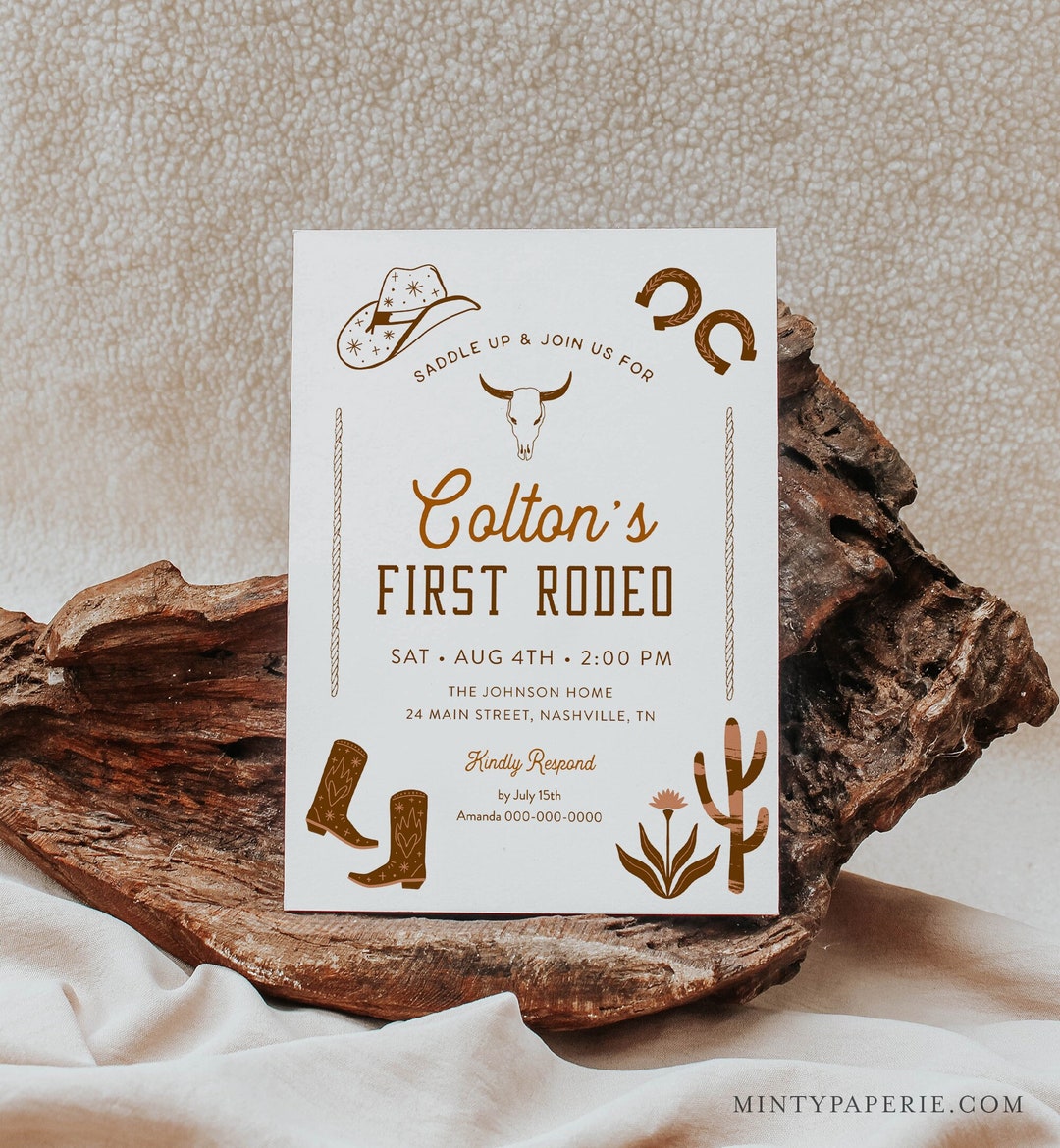 Western Birthday Invitation, Ranch 1st Birthday Invite, First Rodeo ...