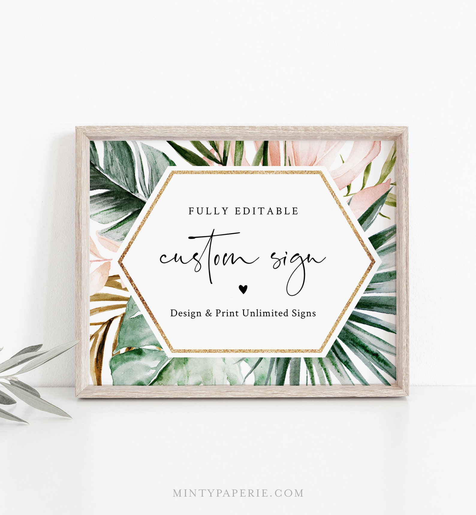 Tropical Custom Sign Template Wedding or Bridal Shower Table - Etsy
