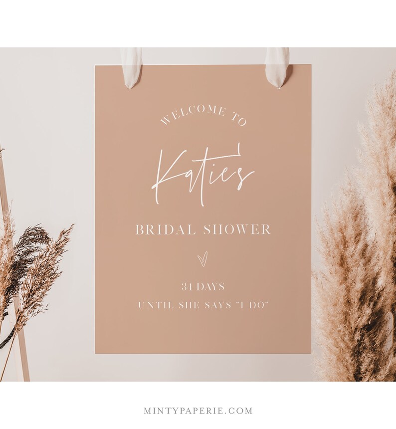 Boho Welcome Sign Template Printable Modern Bridal Shower - Etsy