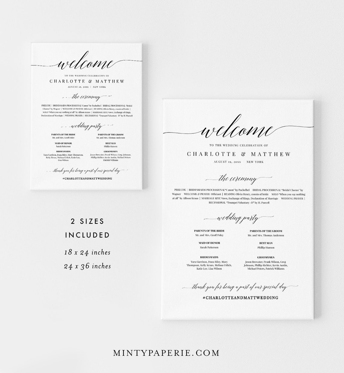 Welcome Sign Wedding Program Sign Order of Service 100% - Etsy