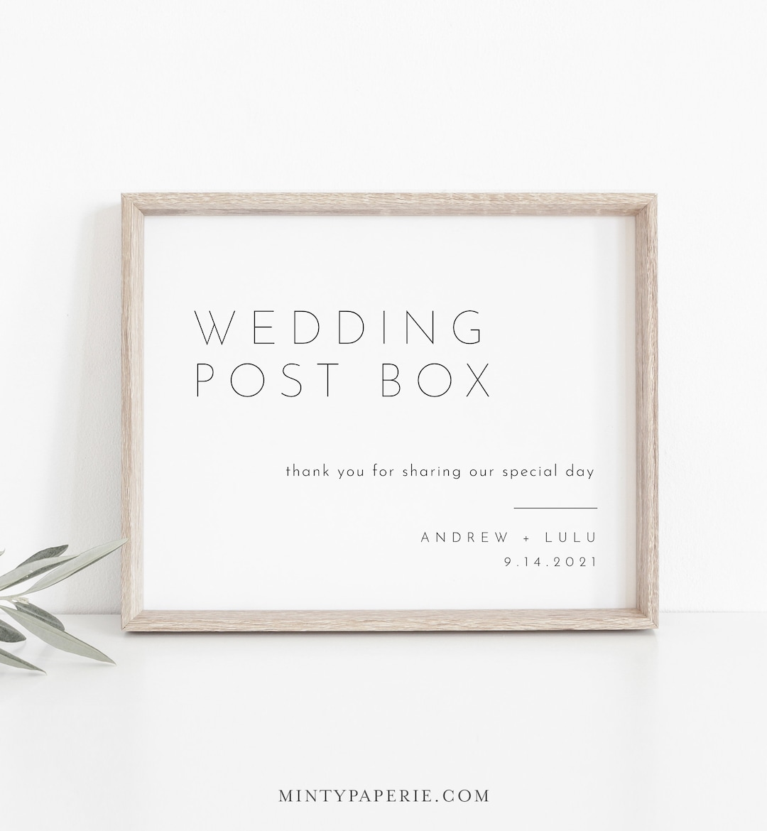 Wedding Post Box Sign, Wedding Card Sign, Minimalist Modern Postbox ...