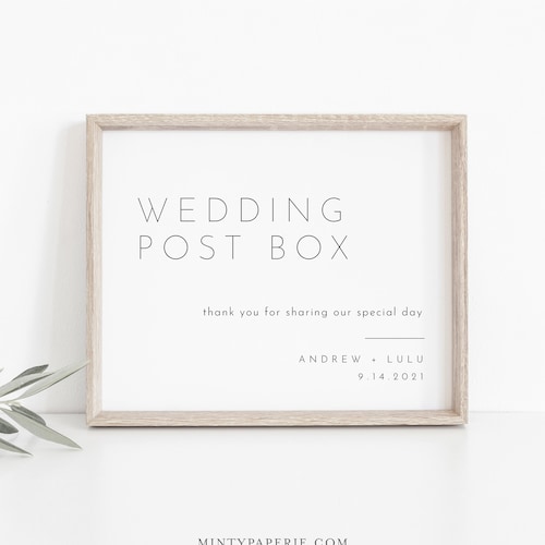 Wedding Post Box Sign Wedding Card Sign Minimalist Modern - Etsy