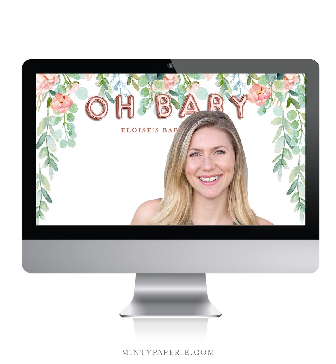 Baby Shower Zoom Background Virtual Baby Shower Social - Etsy