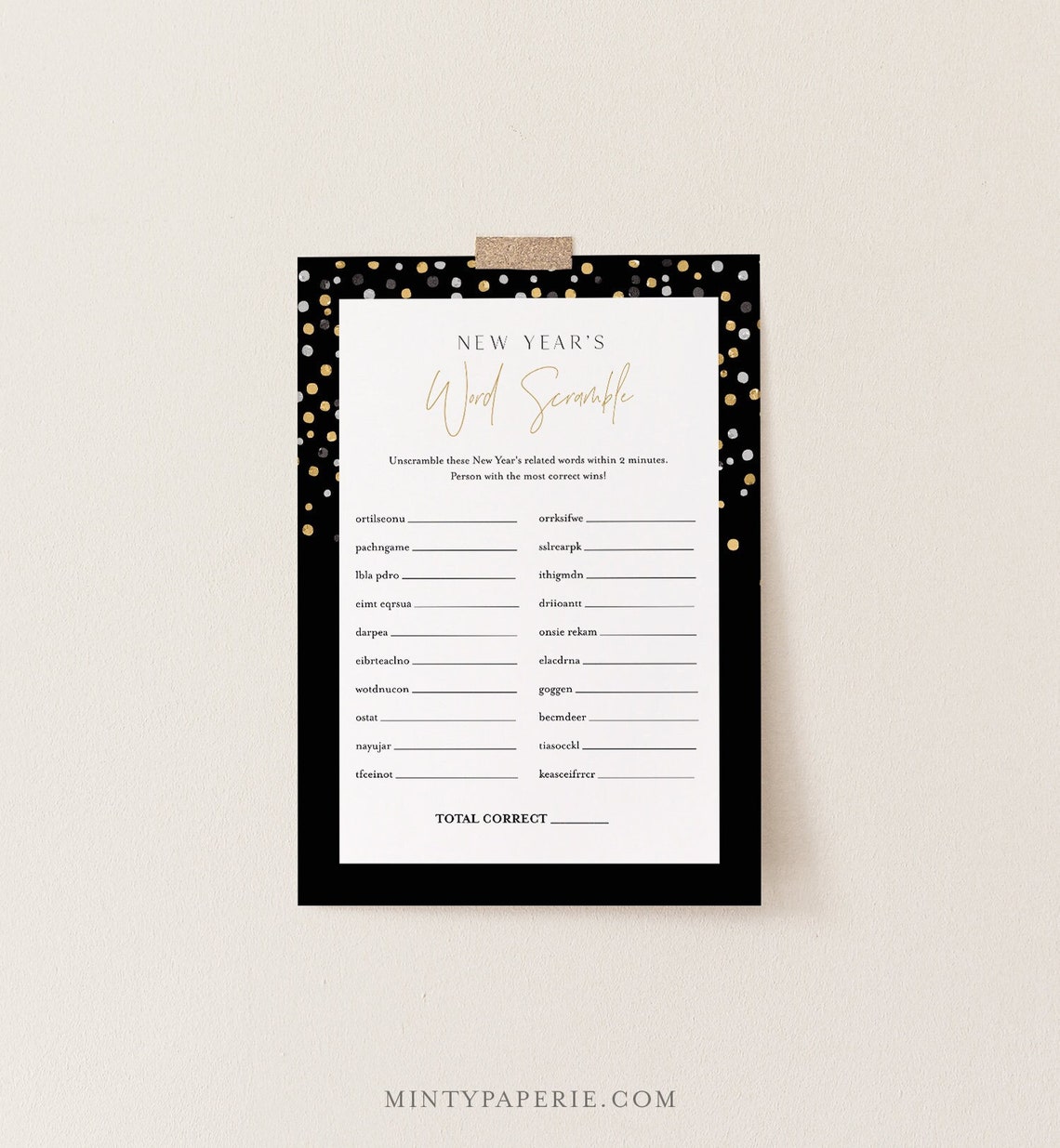 New Years Word Scramble Game Printable New Years Eve Party - Etsy