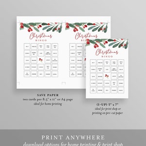 Christmas Bingo Game, Printable Holiday Party Game, Family Fun ...