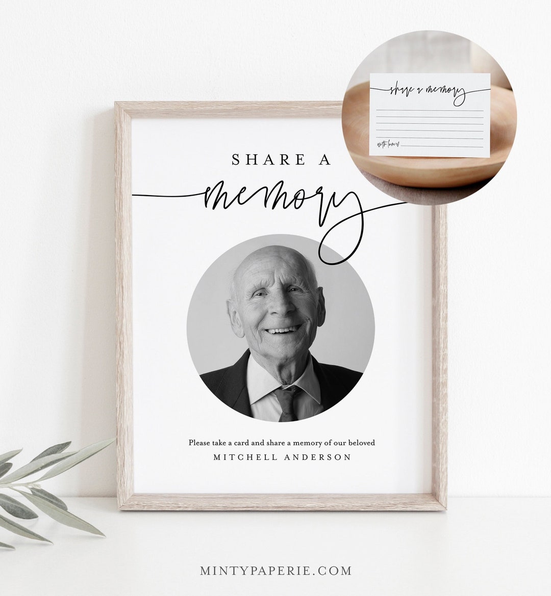 Share a Memory Sign and Card, Funeral Words of Love, Favorite Memory ...