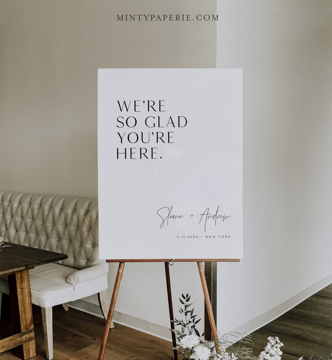 Modern Welcome Sign We're so Glad You're Here - Etsy