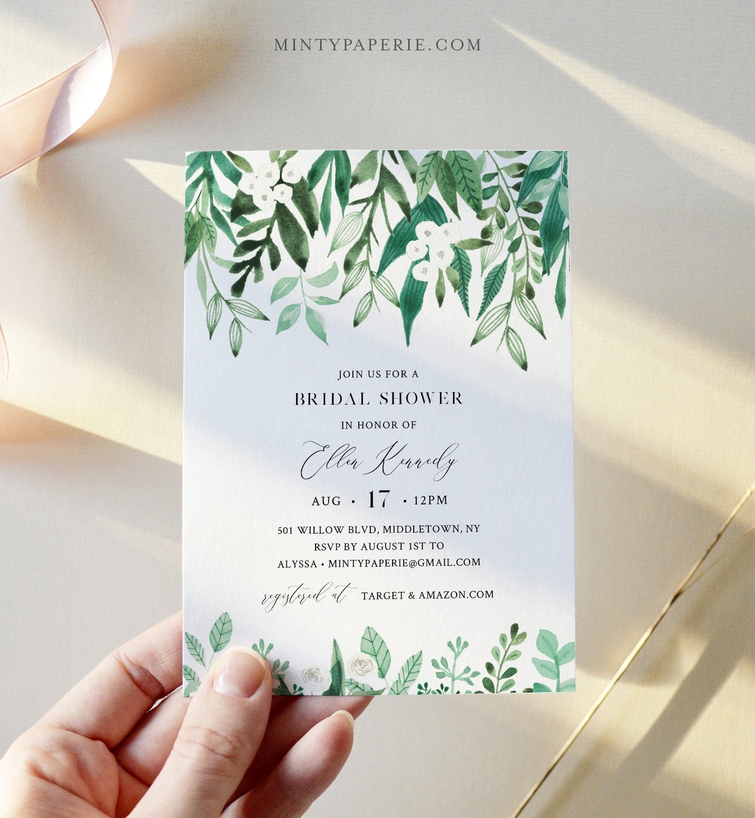 Lush Garden Bridal Shower Invite Greenery Couples Shower - Etsy