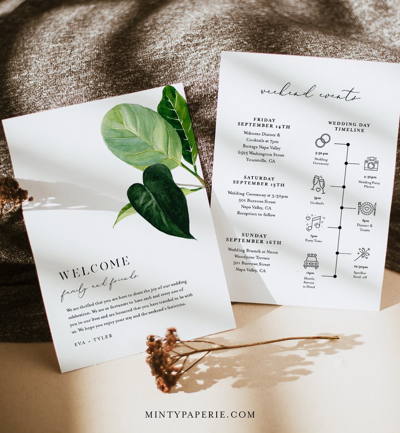 Modern Tropical Welcome Letter & Itinerary Template Beach | Etsy
